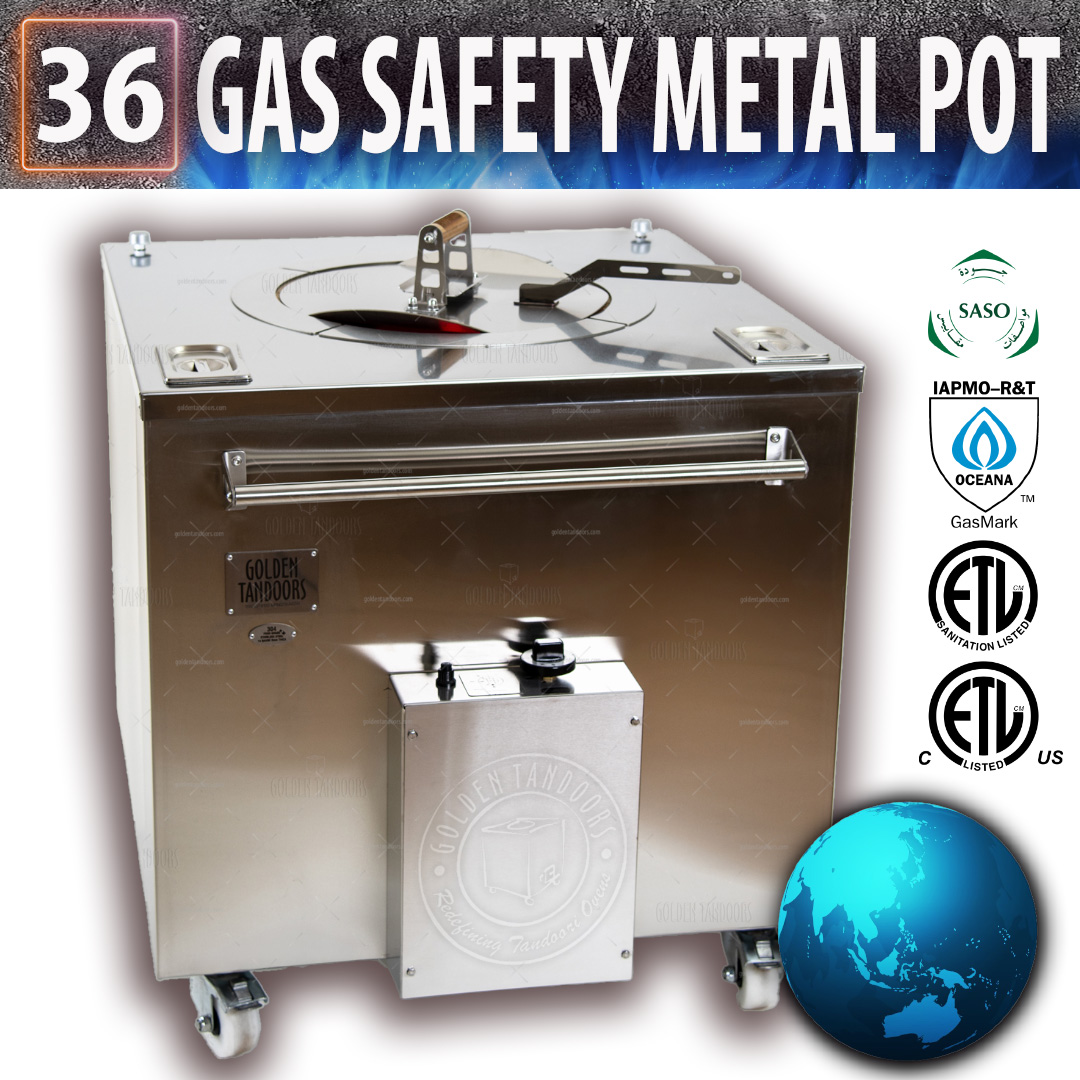 GT-925 MP | 91 cm (36 inch) Safety Gas Metal Pot Tandoor - Goldentandoors
